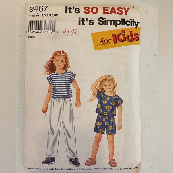 Simplicity | Other | 996 Simplicity 9467 Pattern For Kids Childs Pants ...